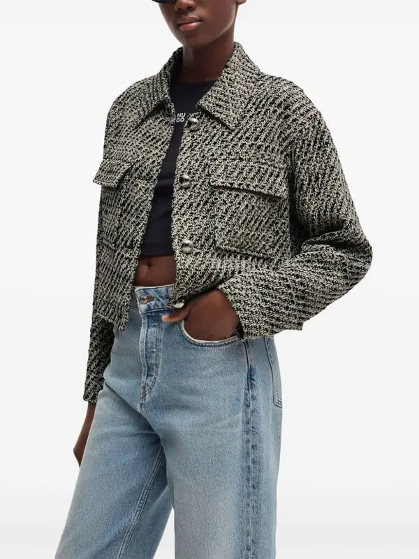 Hugo Boss Logo-patch Cropped Jacket
