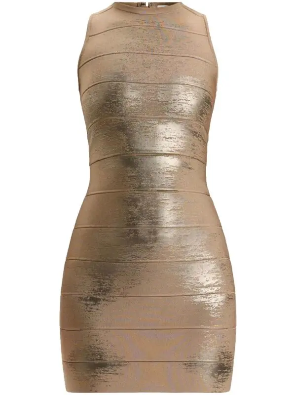 Herve Leger Metallic Mini Dress