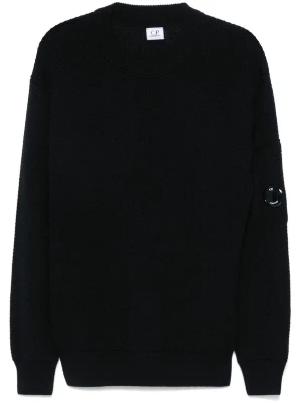 C.P. Company Lens Detail Crew-Neck Sweater In Black - 51% Off