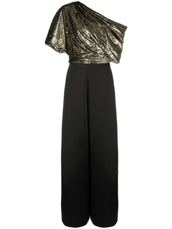 Amsale Velvet Slouch Jumpsuit - Black