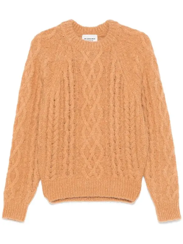 MARANT ETOILE Elka Cable Knit Sweater - Brown