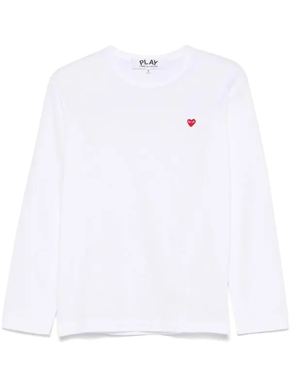 Play Comme Des Garcon Mini Heart-patch T-shirt - White