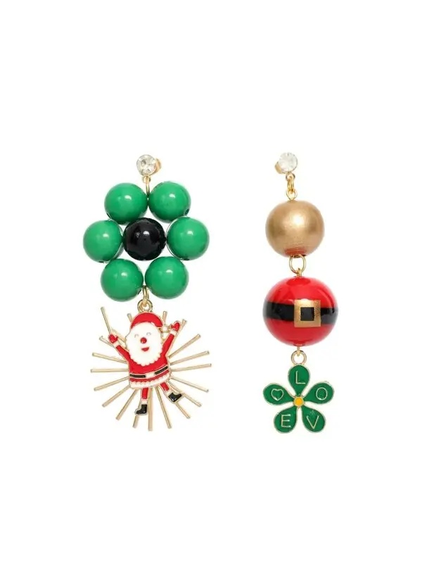 AMIR SLAMA Asymmetric Christmas-motifs Earrings