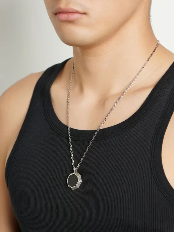 Emanuele Bicocchi Octagon Onyx Pendant Necklace