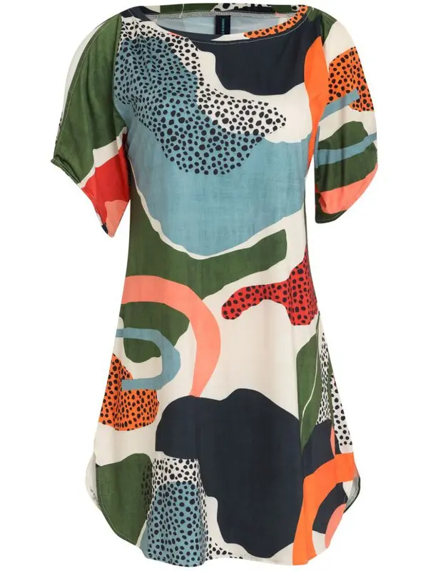 LYGIA & NANNY Allat Abstract-print Mini Dress - Blue