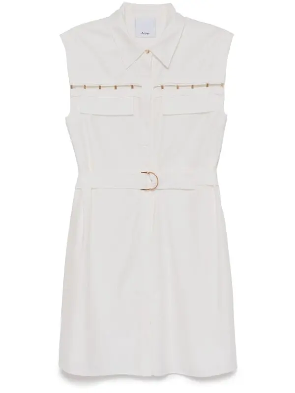 Acler Stanbrook Sleeveless Shirt Dress - Neutrals