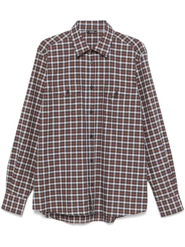 Peserico Checked Shirt - Brown