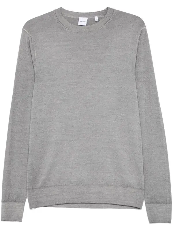 Aspesi Wool Crew Neck Sweater - Grey