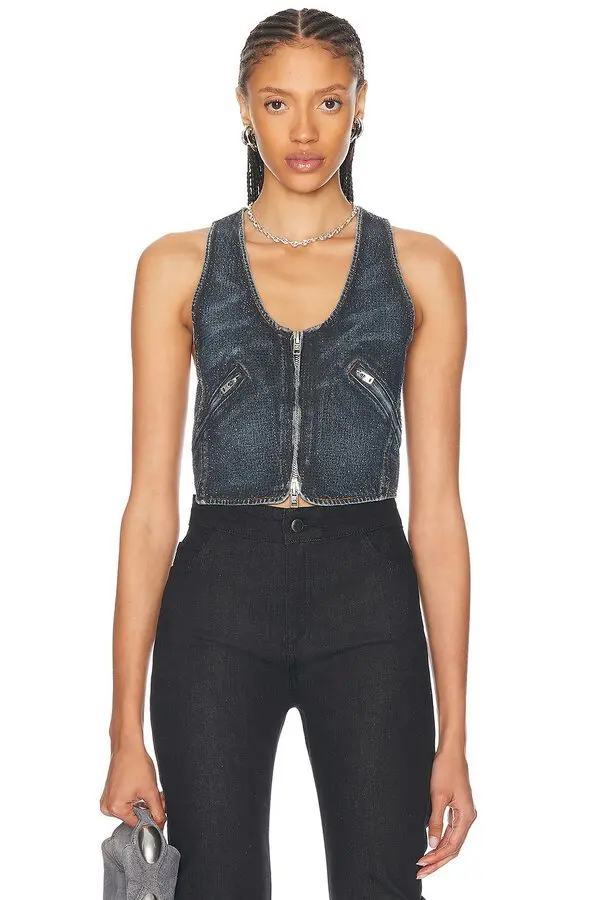 Alexander Wang Hotfix Crystal Moto Vest