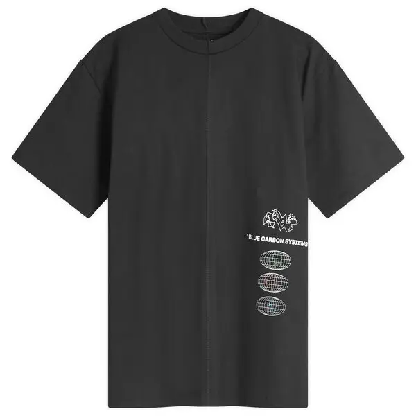 SPACE AVAILABLE Blue Carbon Systems Infographic T-shirt - Black