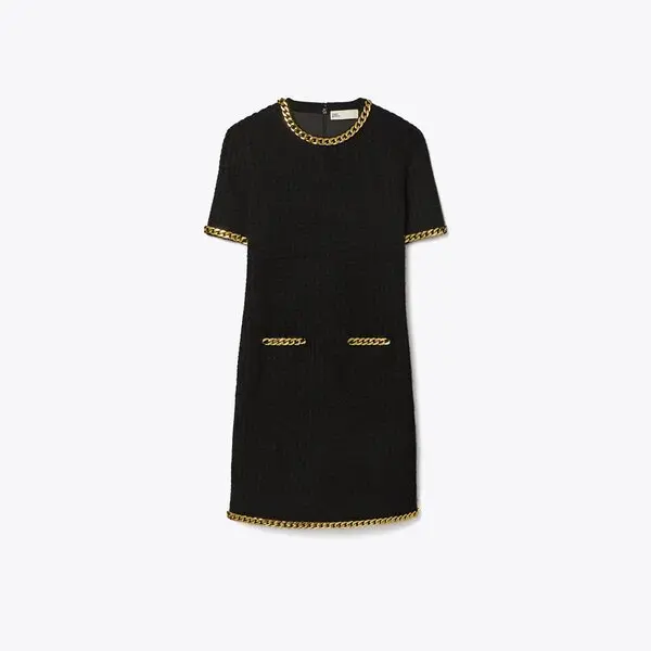 Tory Burch Chain Trimmed Wool Dress