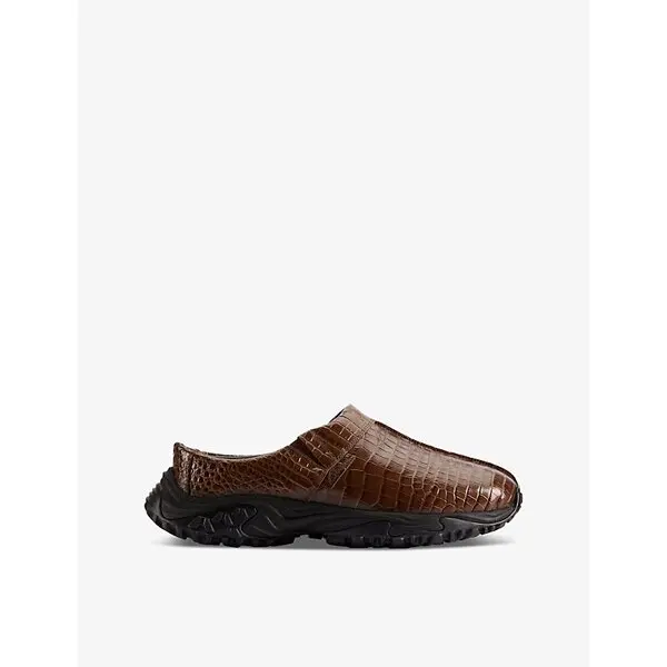 CLARKS X MARTINE ROSE Croc-embossed Leather Clogs