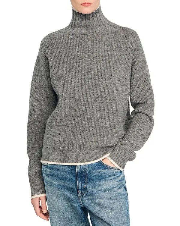 Sandro Julian Turtleneck Sweater - Grey
