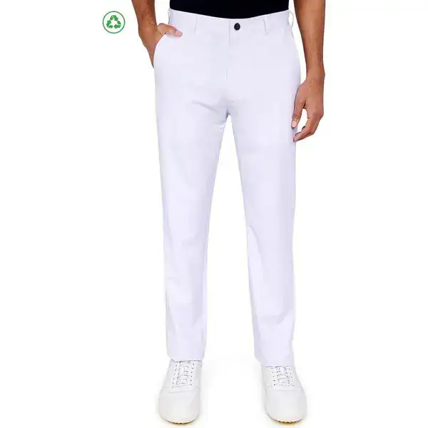 Con.Struct Regular Fit Solid Flat Front Performance Golf Pants - White | Editorialist