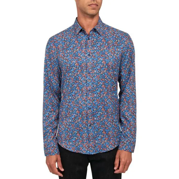 BROOKLYN BRIGADE Slim Fit Liberty Floral Recycled 4-way Stretch Performance Long Sleeve Shirt - Multi