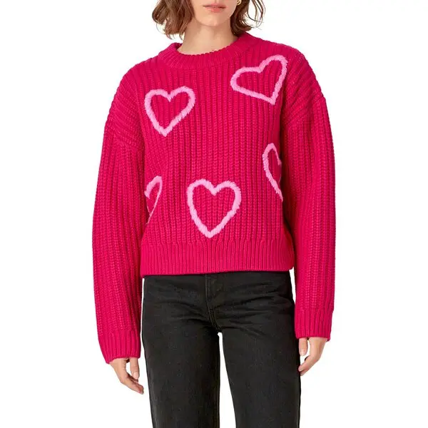 English Factory Heart Stitch Sweater
