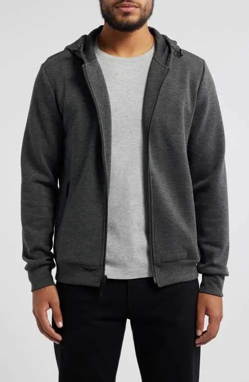 Robert Barakett Croydon Stretch Scuba Full Zip Hoodie - Charcoal