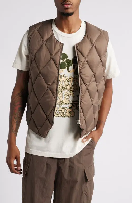 AFIELD OUT Stone Puffer Vest - Brown