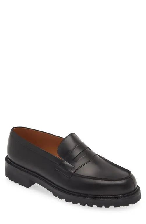 J.M. WESTON Commando 180 Penny Loafer - Black