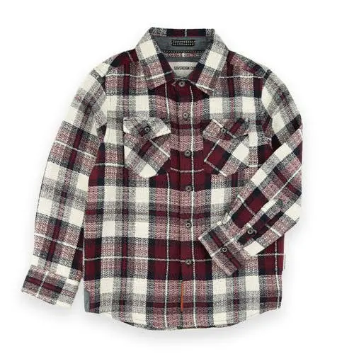 Sovereign Code Redwood Button Down Shirt - Dk Red/ Luke Plaid