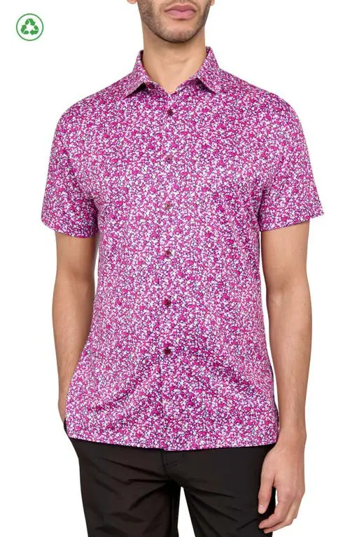CON.STRUCT Micro Floral Print Performance Button-down Shirt