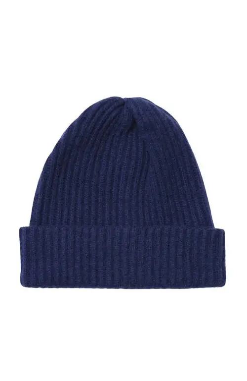 HYER GOODS Upcycled Cashmere Rib Beanie - Cobalt Blue