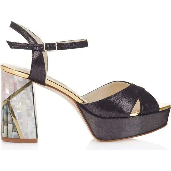 FREYA ROSE Zahra Noir Pearl Heel Sandal