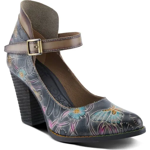 SPRING STEP SHOES Foxglove Ankle Strap Pump - Black Multi