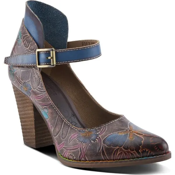 SPRING STEP SHOES Foxglove Ankle Strap Pump - Chocolate Multi