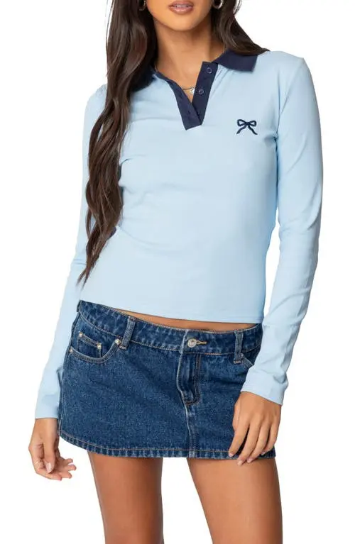 EDIKTED Contrast Trim Cotton Polo