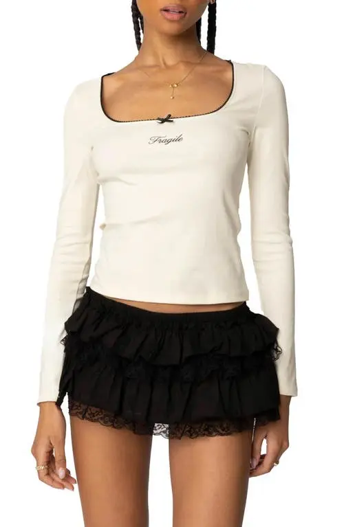 EDIKTED Fragile Square Neck Top