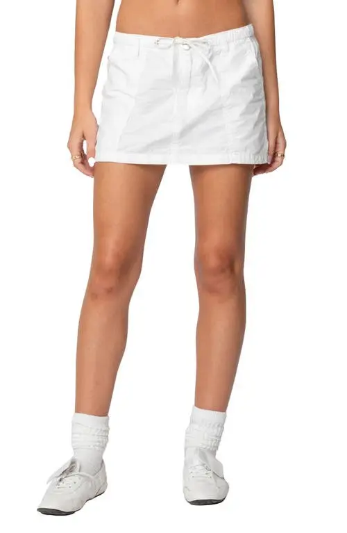 EDIKTED Crinkle Cotton Mini Skirt