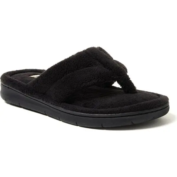 DEARFOAMS Wrenley Terry Thong Slipper - Black