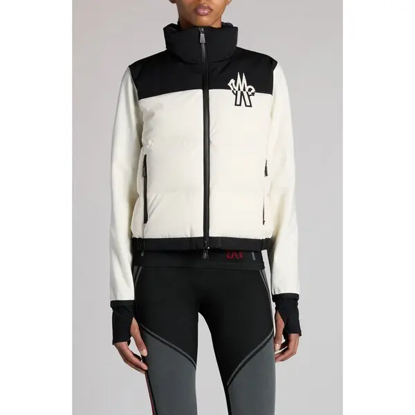 Moncler Quilted Down And Fleece Cardigan - White