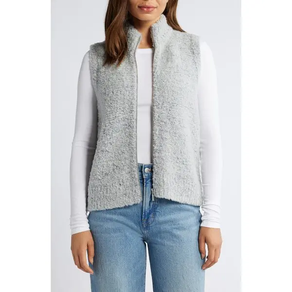 Caslon Wool Blend Bouclé Zip Vest
