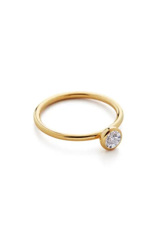 Monica Vinader Diamond Solitaire Ring - 18k Gold Vermeil