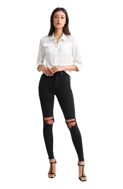 BELLE & BLOOM Eclipse Rolled Sleeve Blouse - Cream