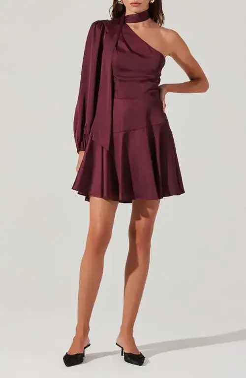 ann demeulemeester evening dresses Ladivine CD409 Elegant One Shoulder Asymmetrical Dropwaist A-line Gown  Shimmer Chiffon – Mia Bella Couture