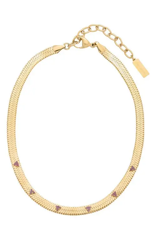 ST. MORAN Gemstone Snake Chain Necklace - Ruby