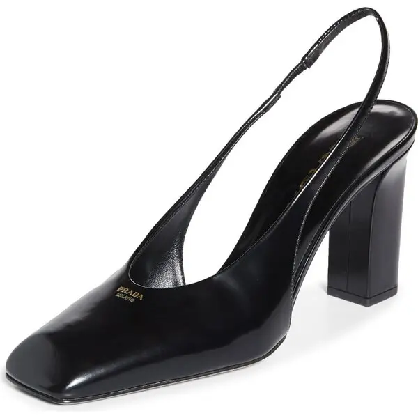 Prada Square Toe Slingback Pump
