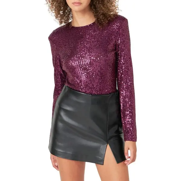 Endless Rose Sequin Long Sleeve Bodysuit