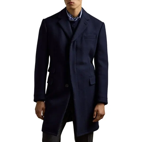 Ralph Lauren Kent Paddock Brushed Wool Topcoat - Navy