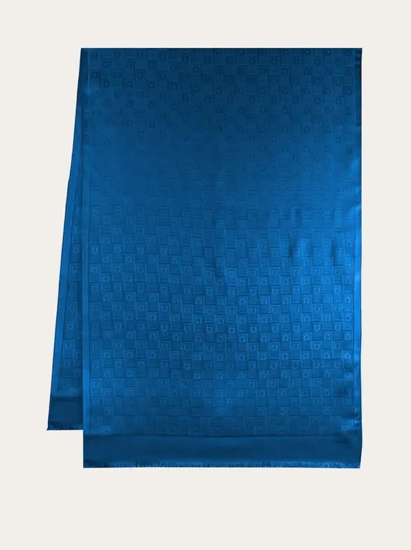 FERRAGAMO Monogram Stole - Blue