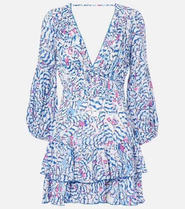 Poupette St Barth Chiara Printed Minidress - Blue