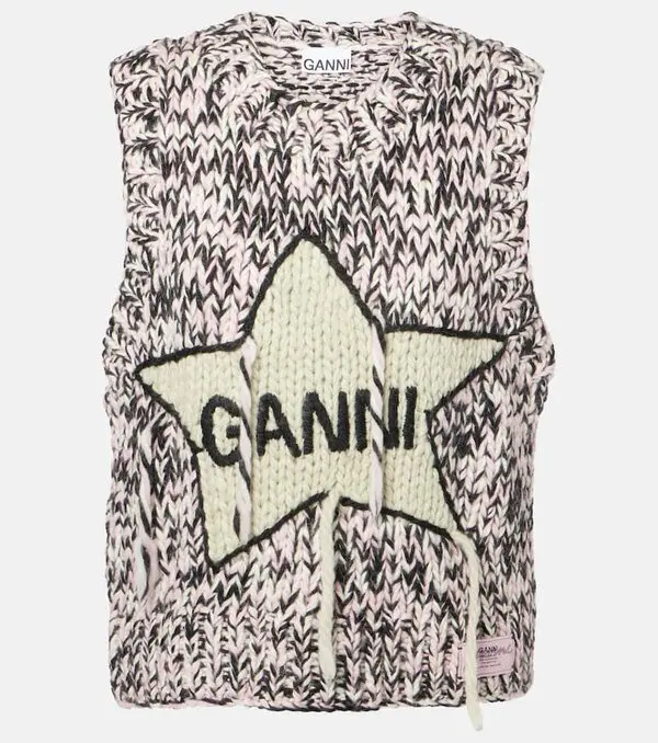 GANNI Logo Wool Vest
