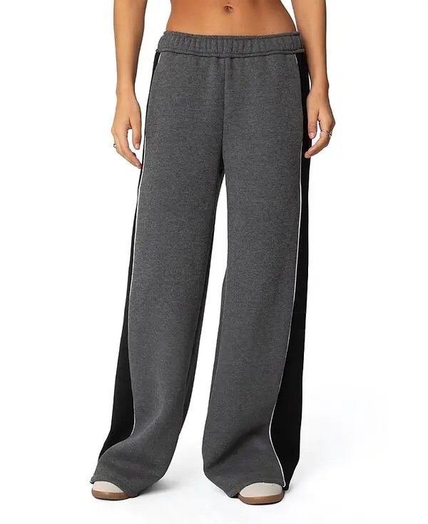 EDIKTED Paneled Sweatpants - Dark Gray