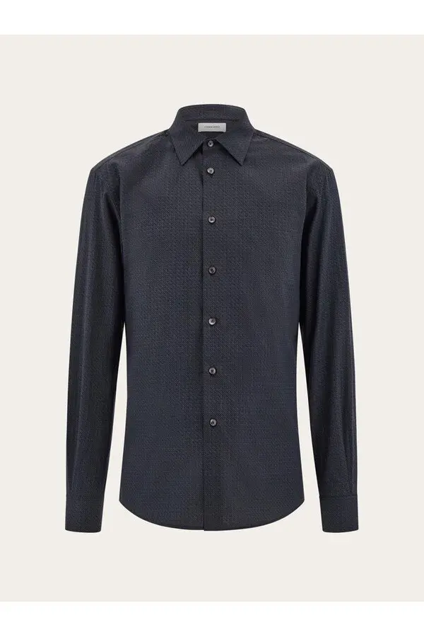 FERRAGAMO Micro-patterned Shirt - Red