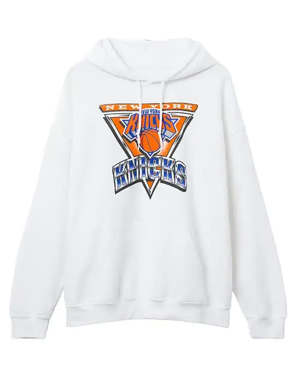Junk Food Clothing Nba New York Knicks Triangle Hoodie In White