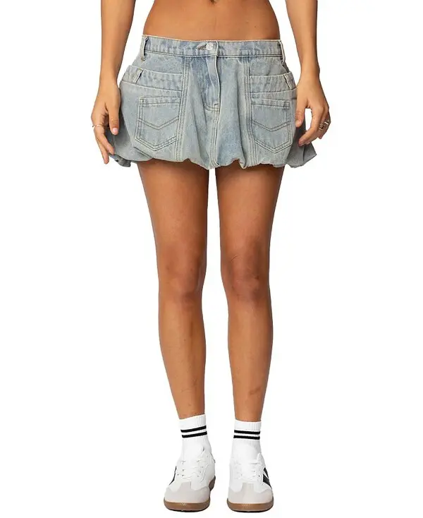 EDIKTED Jodi Denim Mini Skirt - Blue Washed