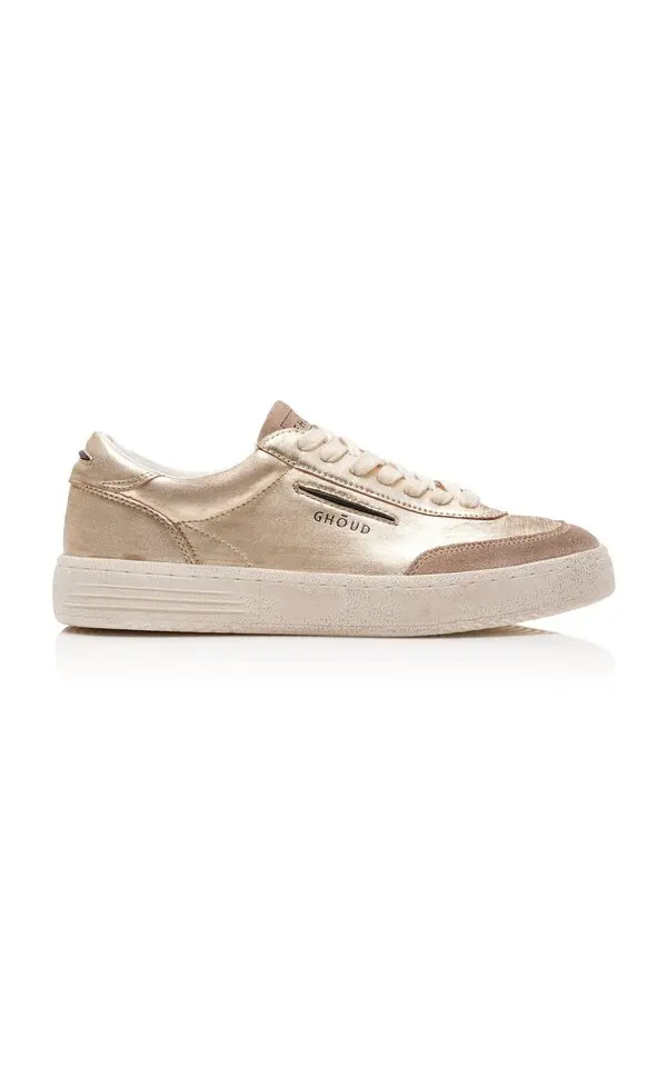 GHOUD VENICE Lido Metallic Leather Sneakers - Gold